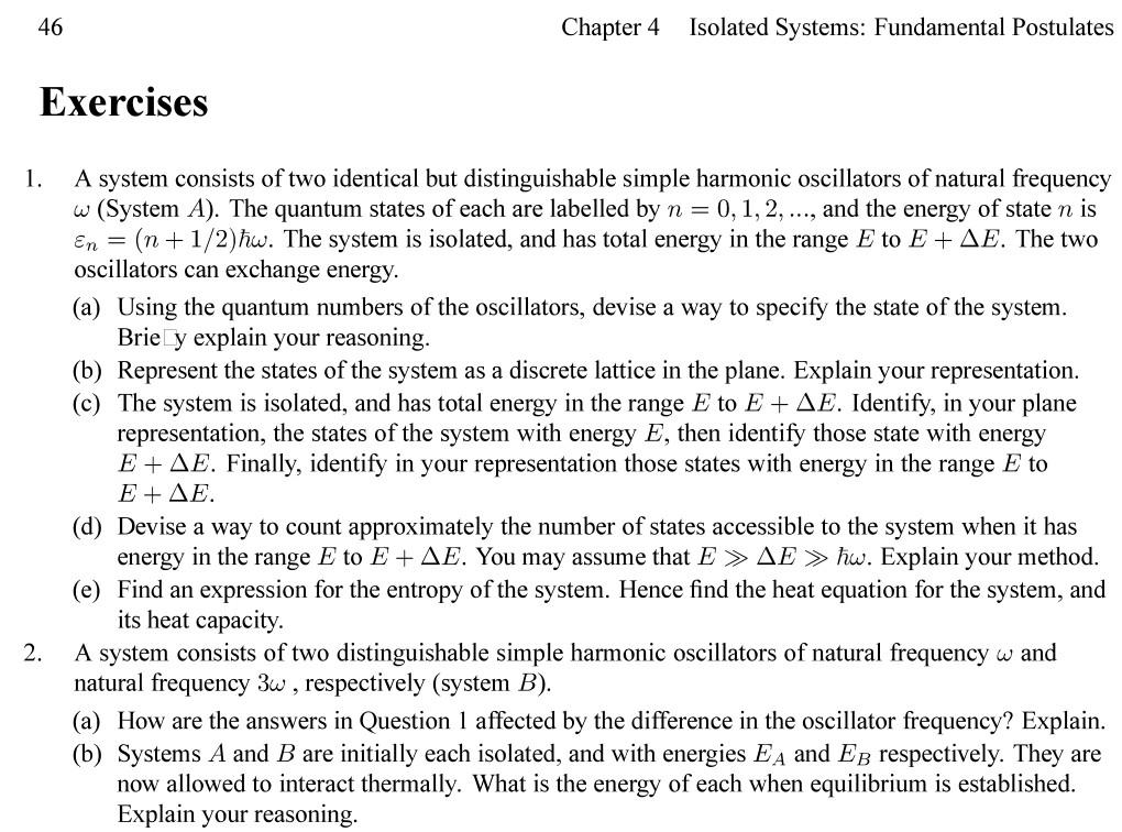 Solved 2. A system consists of two distinguishable simple | Chegg.com