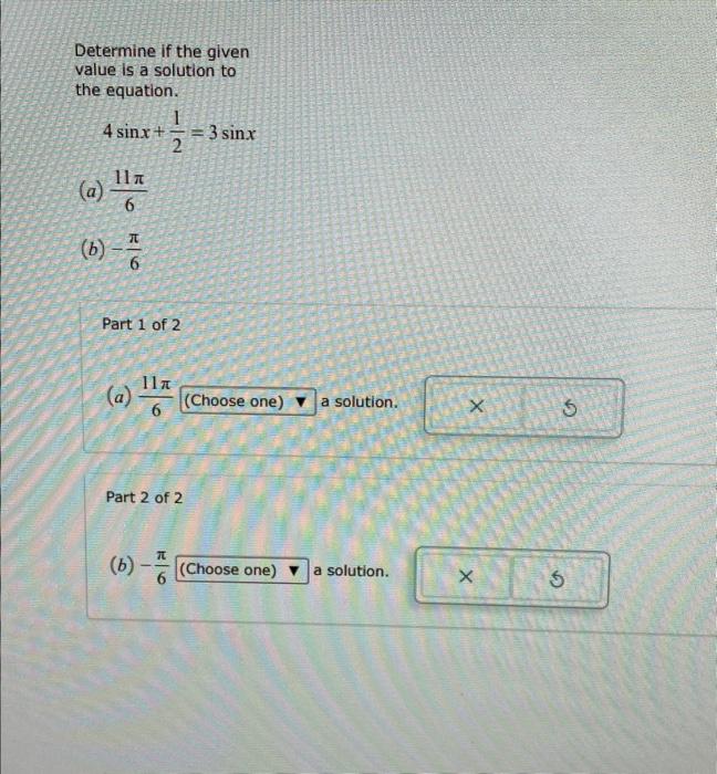 Solved Determine if the given value is a solution to the | Chegg.com