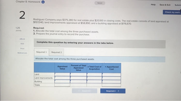 Solved Chapter 8 Homework Saved Help Save And Exit Submi 2 