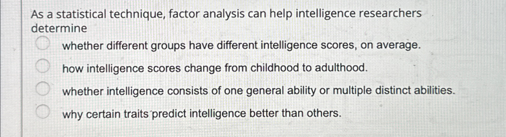 Solved As a statistical technique, factor analysis can help | Chegg.com