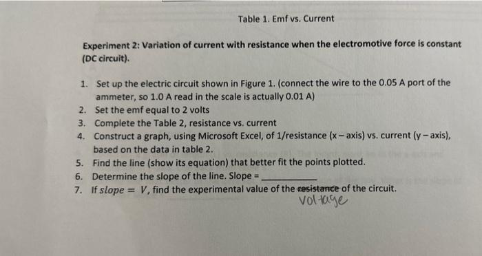 Solved Experiment 2: Variation of current with resistance | Chegg.com
