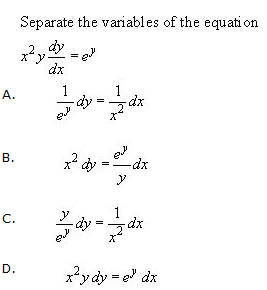 Solved Separate the variables of the equation x2y dy/dx = ey | Chegg.com