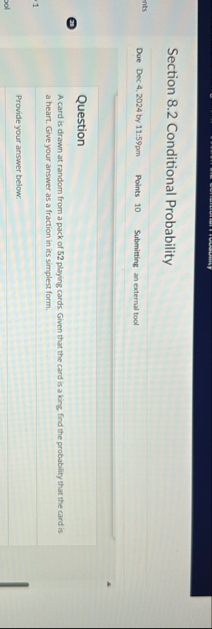 Solved Section 8.2 ﻿Conditional ProbabilityDue Dec 4, 2024 | Chegg.com