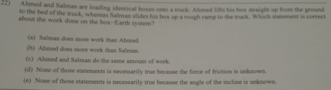 Solved Ahmed and Salman are loading identical boxes onto a | Chegg.com