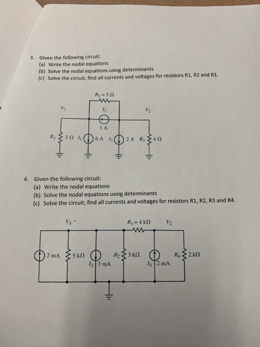 Solved 3. Given the following circuit: (a) Write the nodal | Chegg.com