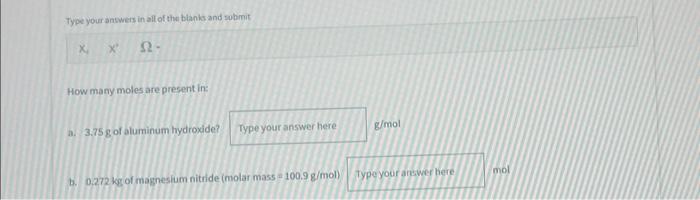 Solved Type your answers in all of the blanks and submit. | Chegg.com