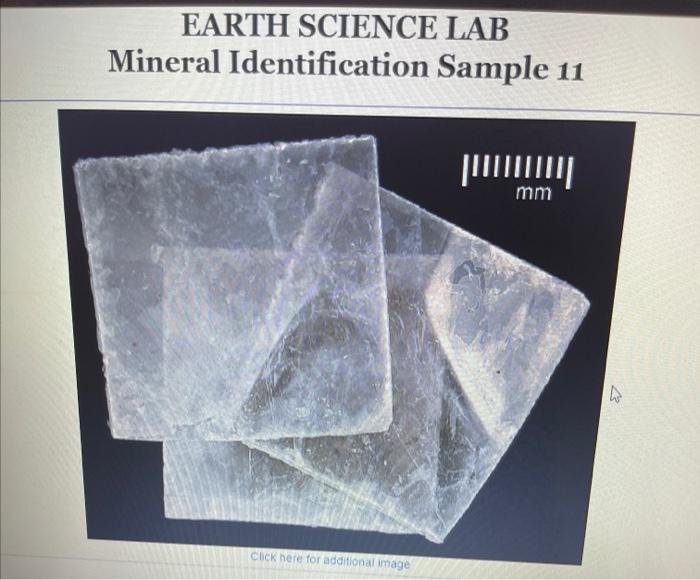 Solved EARTH SCIENCE LAB Mineral Identification Sample 11 mm | Chegg.com