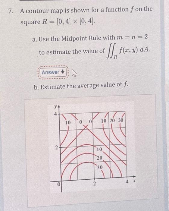 Solved 7. A contour map is shown for a function f on the | Chegg.com