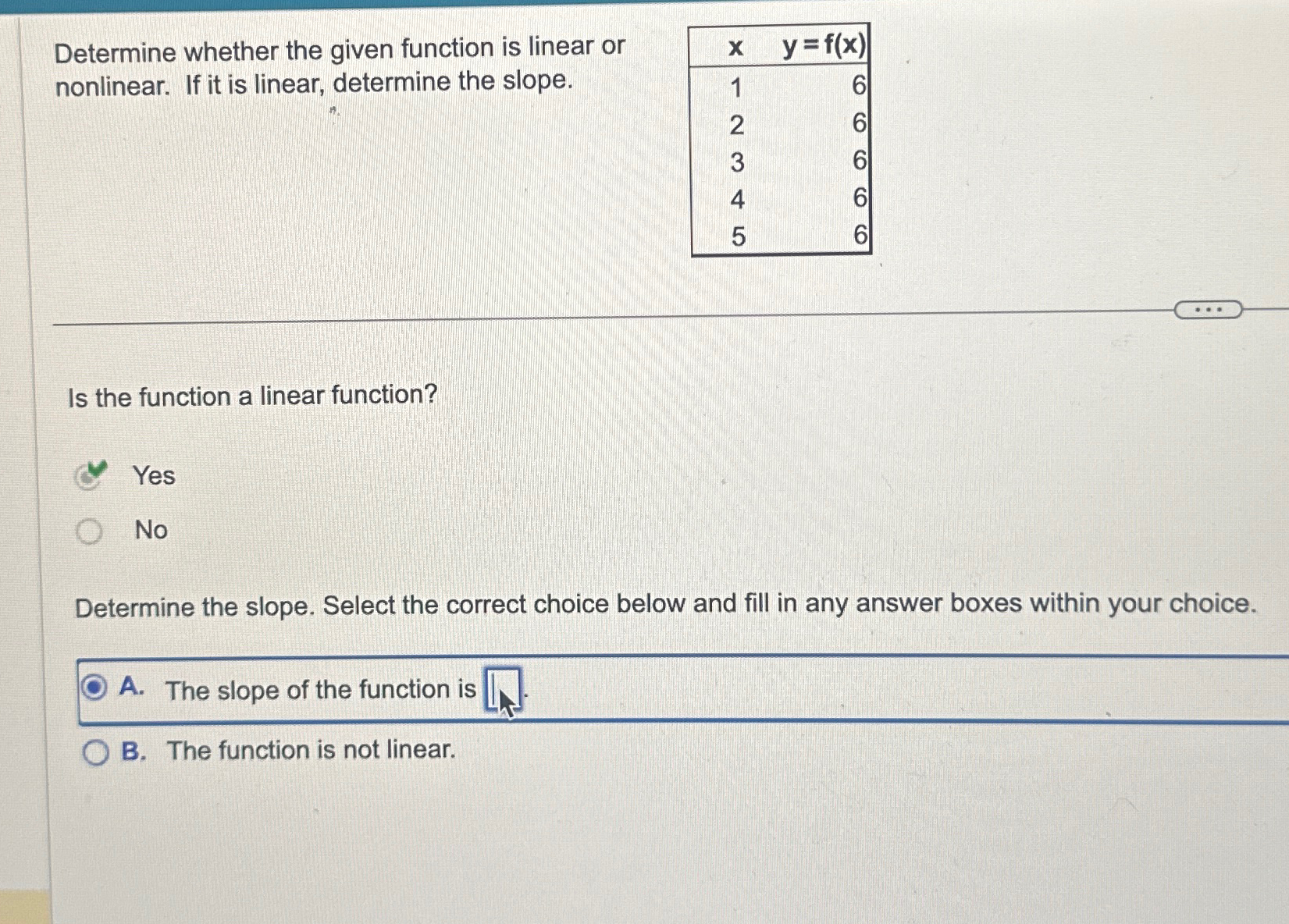 Solved Determine whether the given function is linear or | Chegg.com