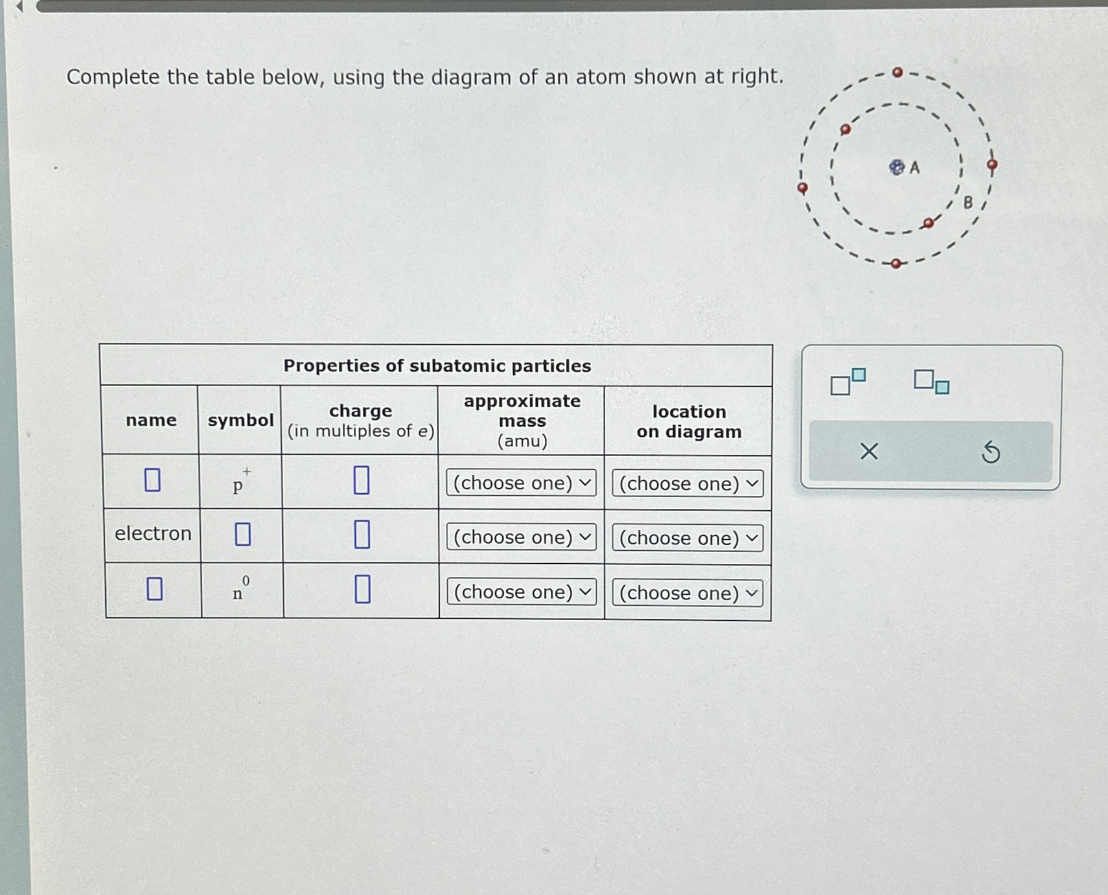 Solved Complete the table below, using the diagram of an | Chegg.com