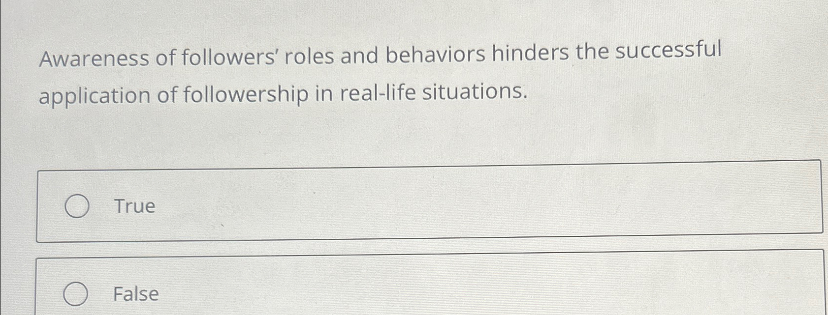 Solved Awareness of followers' roles and behaviors hinders | Chegg.com
