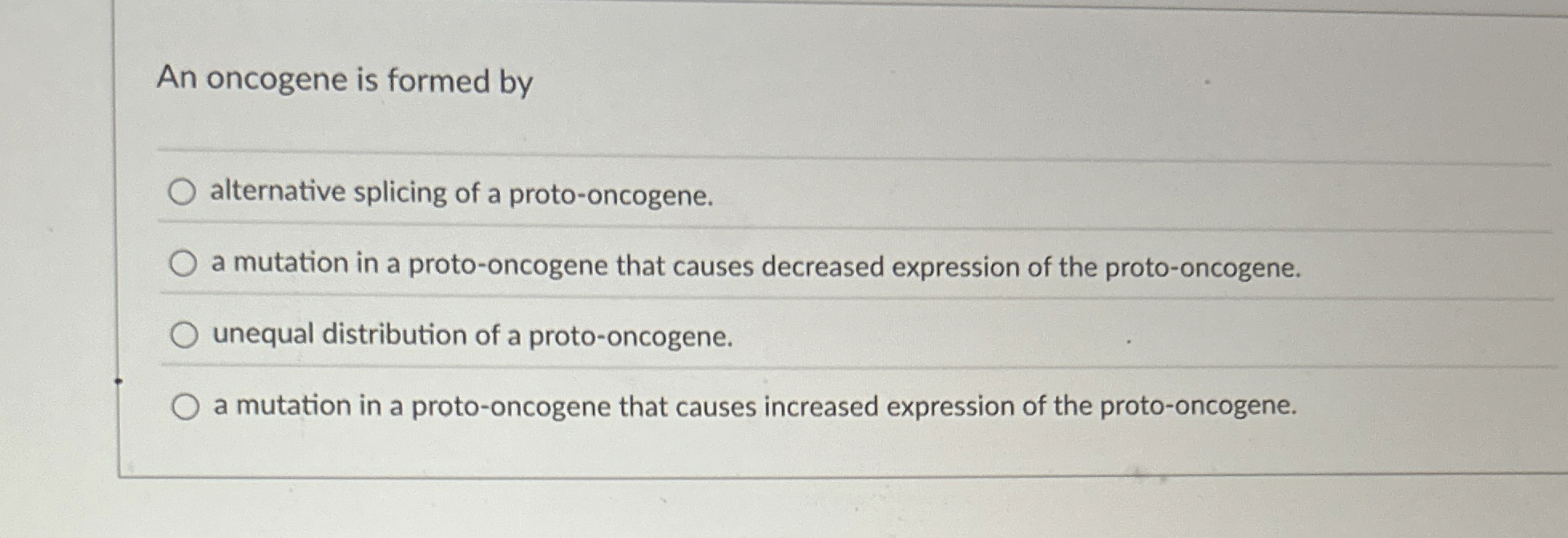 High Quality SOLUTION An oncogene is formed byalternative splicing of a | Chegg.com