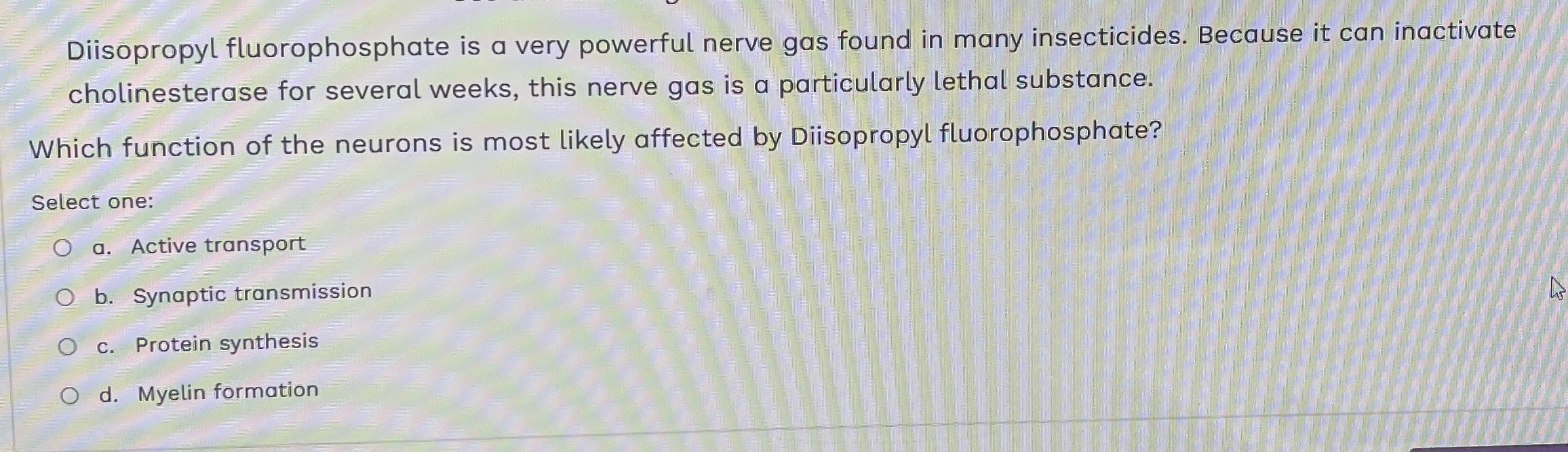 Solved Diisopropyl fluorophosphate is a very powerful nerve | Chegg.com