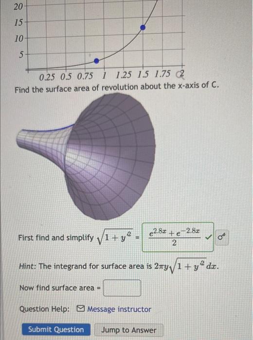 Solved 22.4x + e-243 Let C be the curve y = 4.8 for 0.3 | Chegg.com