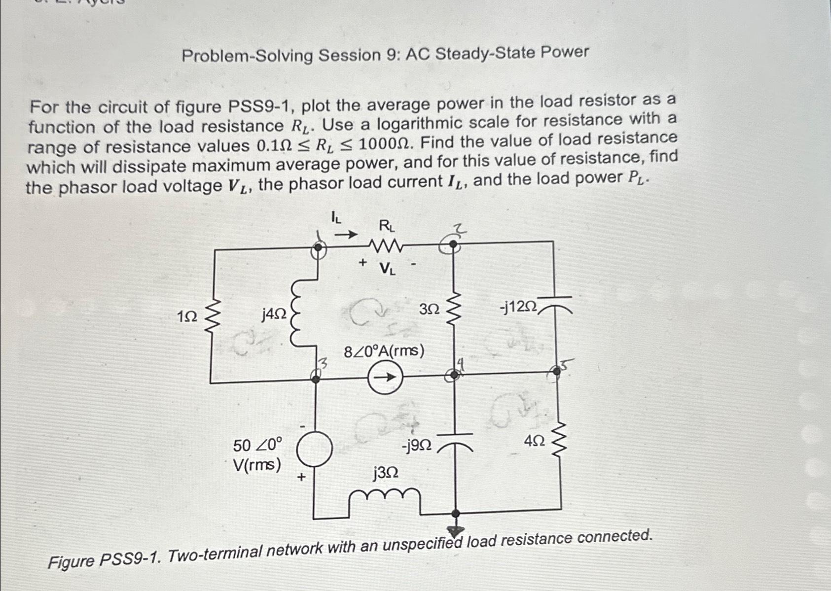 Solved Problem-Solving Session 9: AC Steady-State PowerFor | Chegg.com