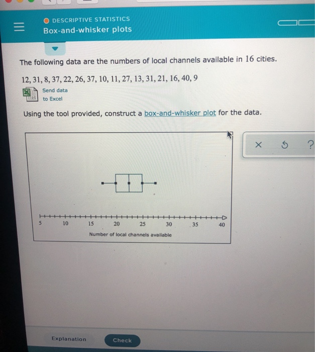 Solved Descriptive Statistics Box And Whisker Plots The