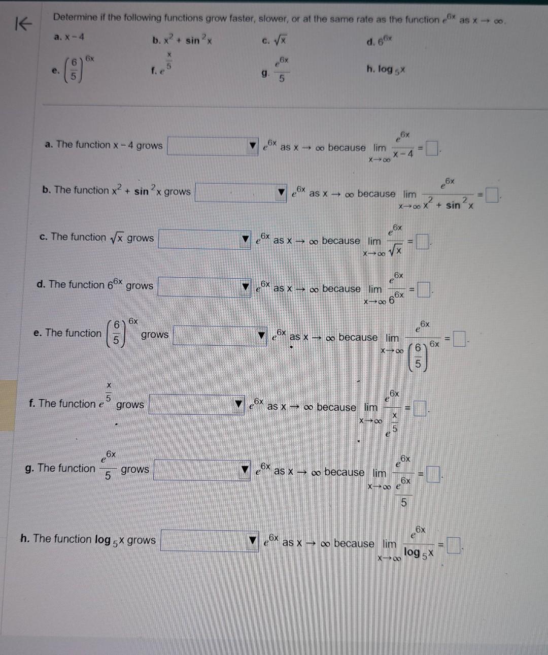 Solved Determine if the following functions grow faster, | Chegg.com