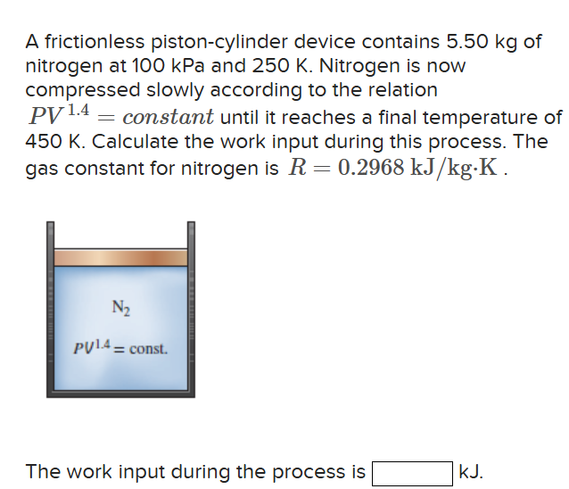 Solved A frictionless piston-cylinder device contains | Chegg.com