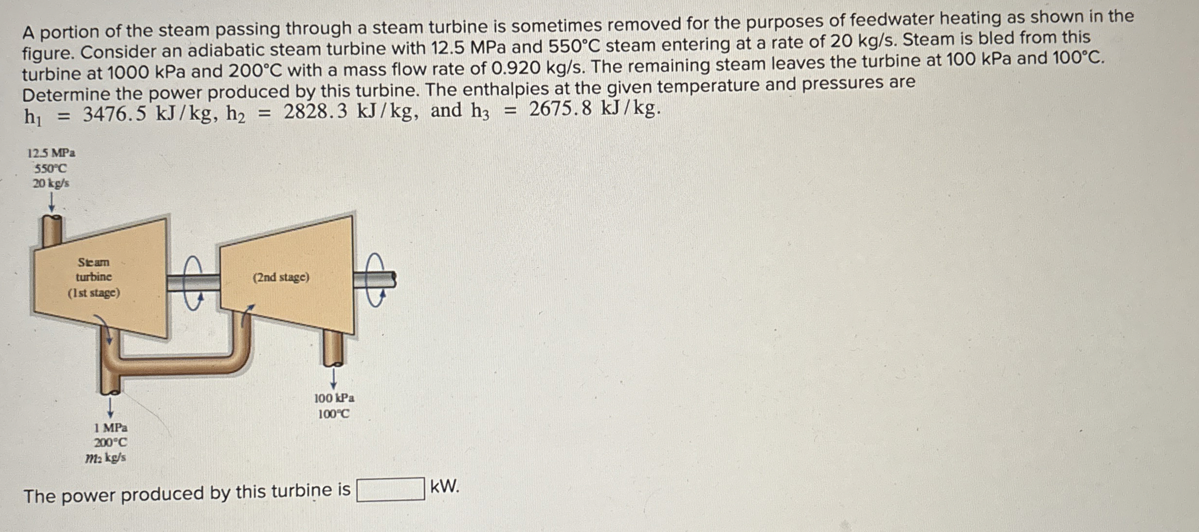 Solved A portion of the steam passing through a steam | Chegg.com