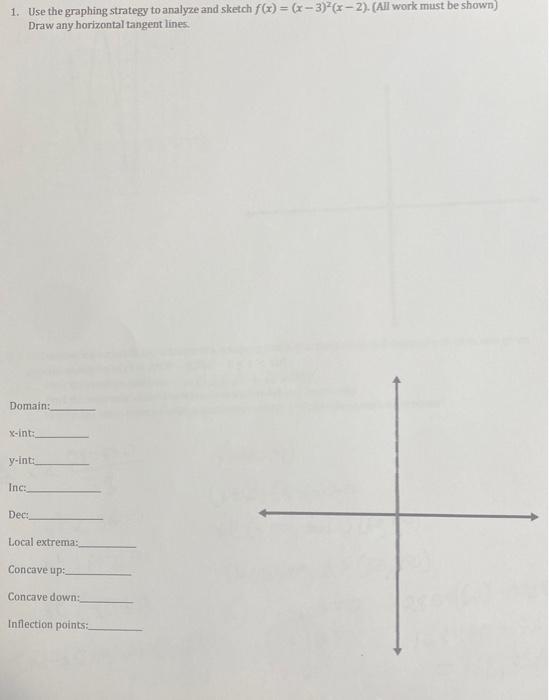 Solved 1. Use the graphing strategy to analyze and sketch | Chegg.com