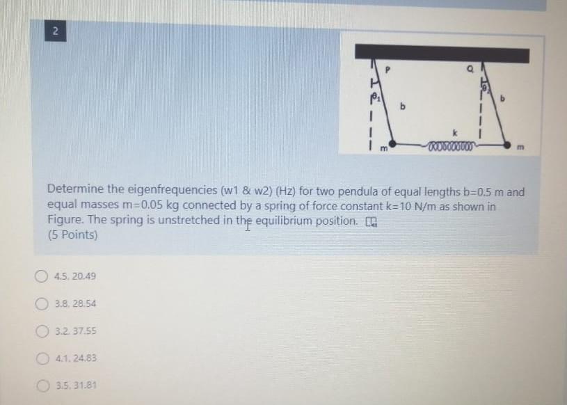 Solved 2 b 00000000 m Determine the eigenfrequencies (w1 & | Chegg.com