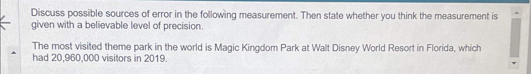 Solved Discuss possible sources of error in the following | Chegg.com