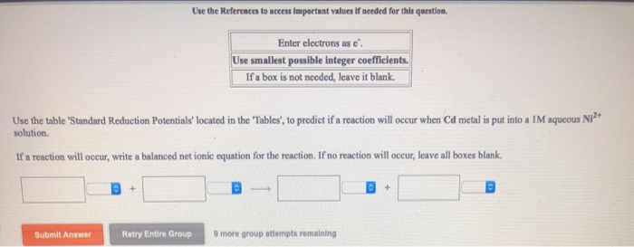 Solved Use the References to Recess important values if | Chegg.com