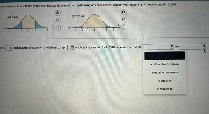 Solved Match each P-value with the graph that displays its | Chegg.com