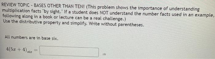 Solved REVIEW TOPIC - BASES OTHER THAN TEN! (This problem | Chegg.com