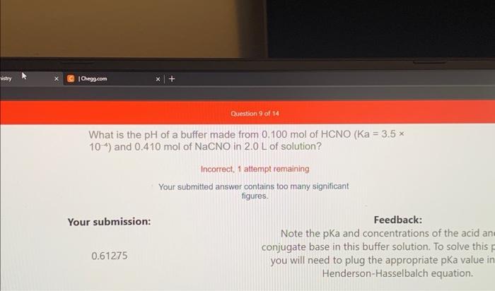 Solved What is the pH of a buffer made from 0.100 mol of | Chegg.com