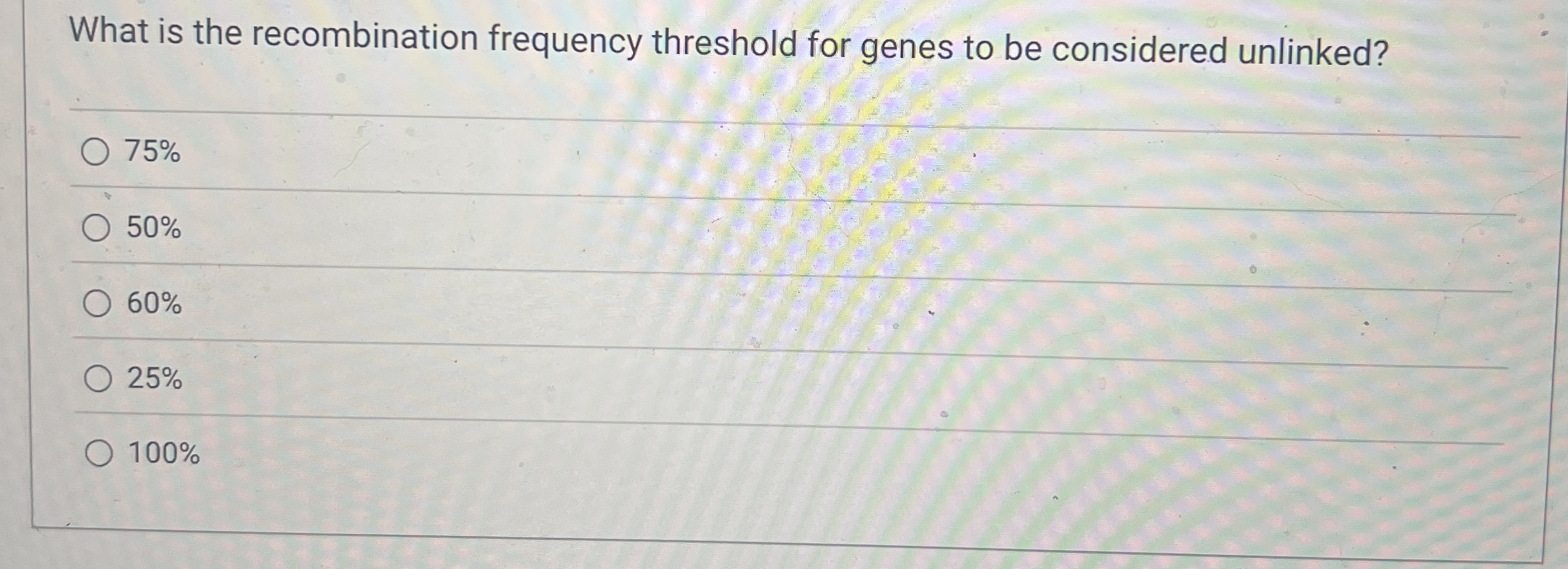 Solved What is the recombination frequency threshold for | Chegg.com