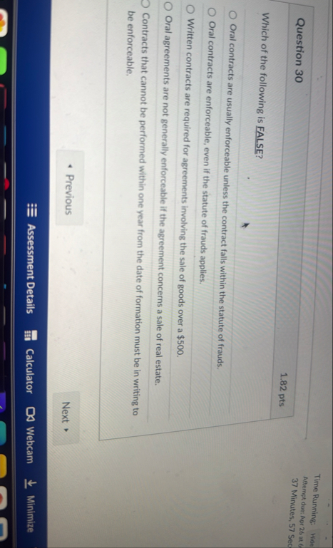 Solved Question 301.82 ﻿ptsWhich of the following is | Chegg.com