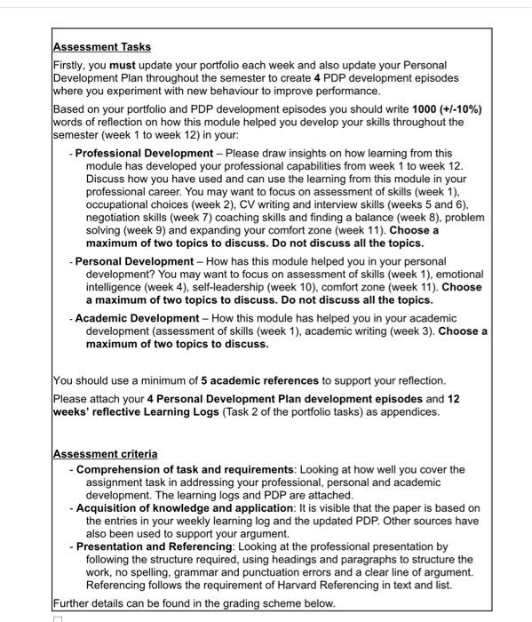 Solved Assessment Tasks Firstly, you must update your | Chegg.com