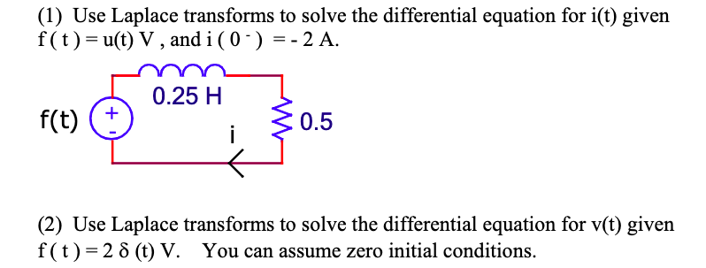 Solved (1) ﻿Use Laplace transforms to solve the differential | Chegg.com