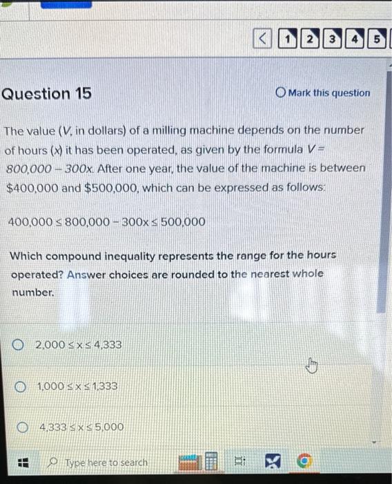 Solved The value ( V, in dollars) of a milling machine | Chegg.com