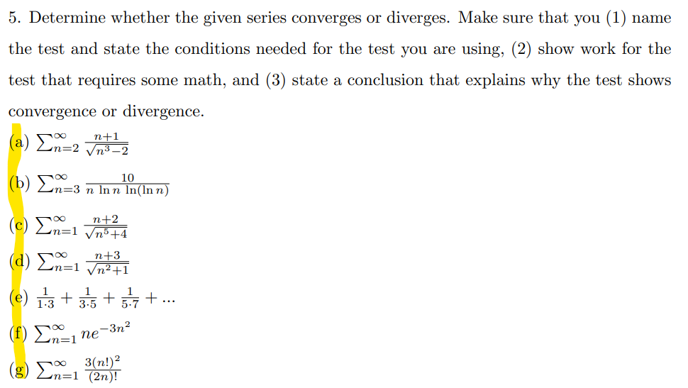 Solved Determine whether the given series converges or | Chegg.com