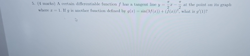 Solved (4 ﻿marks) ﻿A certain differentiable function f ﻿has | Chegg.com