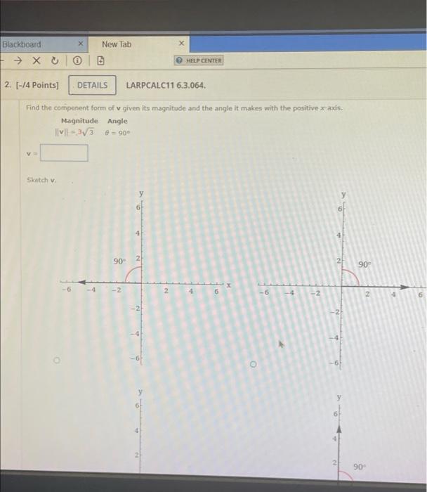 Solved Find the Component form of v given its magnitude and | Chegg.com