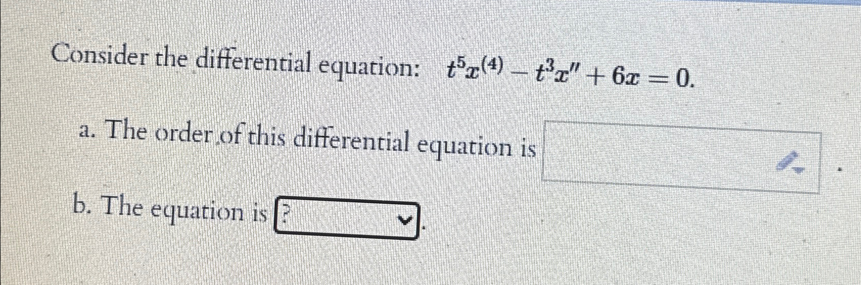 Solved Consider the differential equation: | Chegg.com
