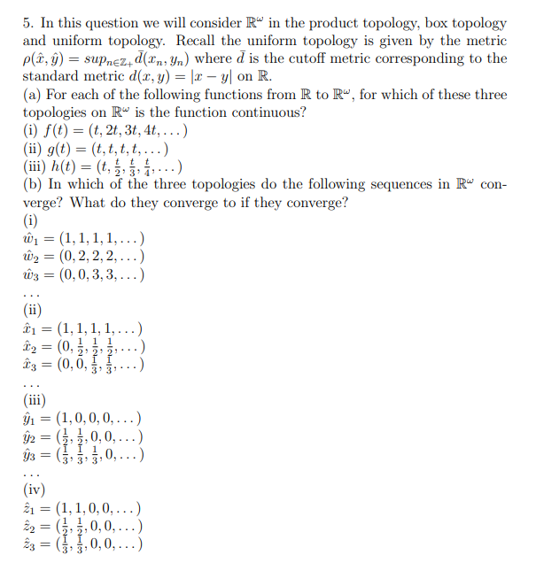 Solved In this question we will consider Rω ﻿in the product | Chegg.com