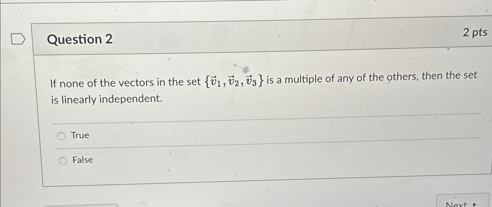 Solved Question 22 ﻿ptsIf none of the vectors in the set | Chegg.com