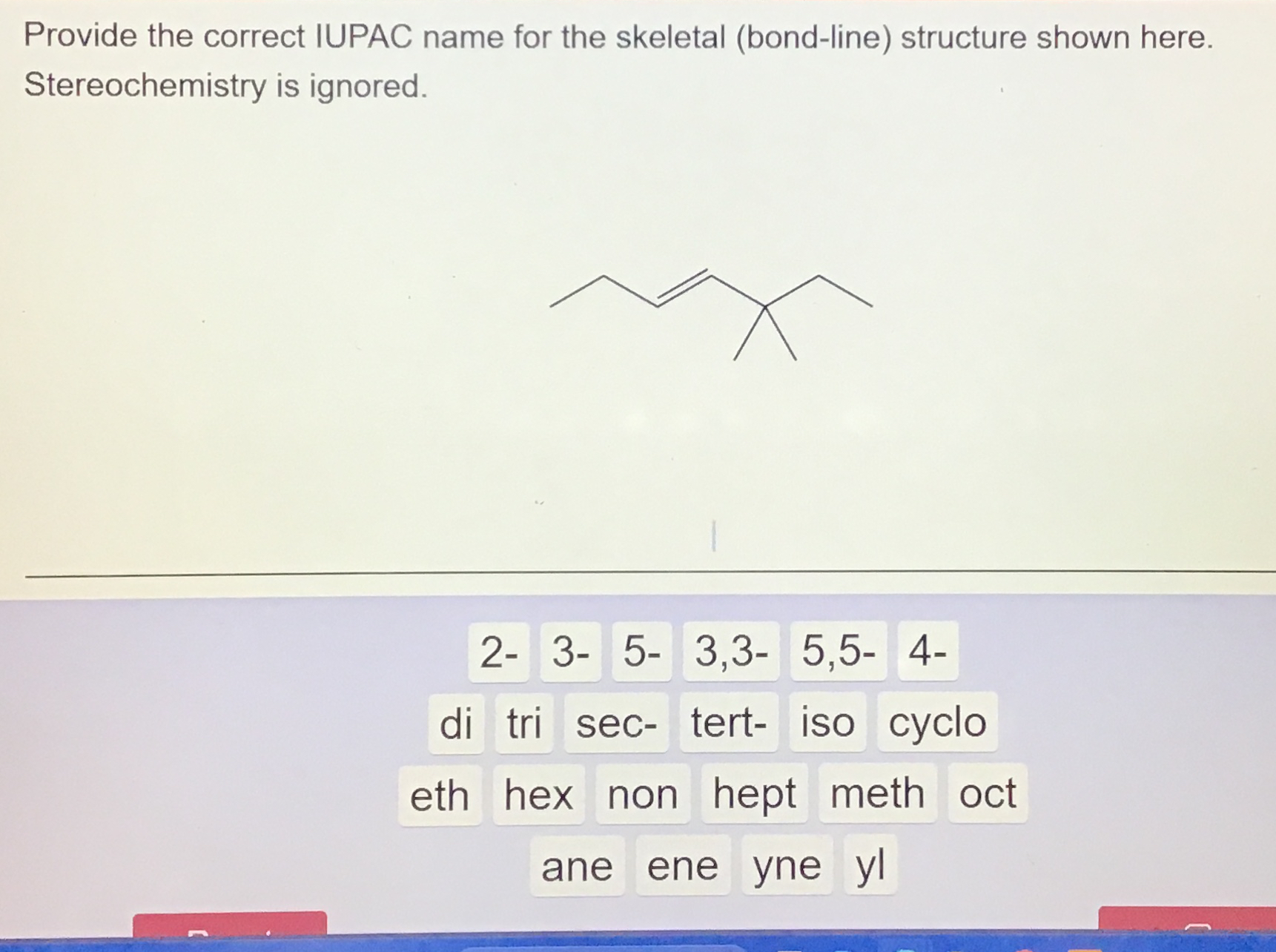 Solved Provide the correct IUPAC name for the skeletal | Chegg.com