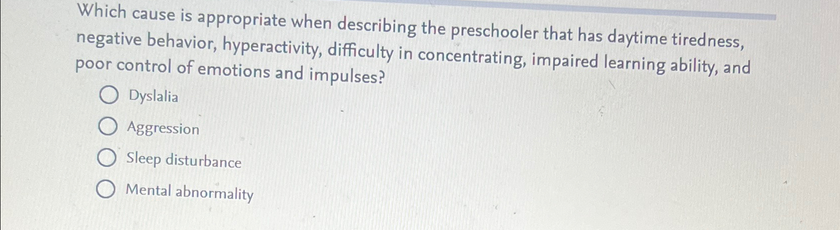 Solved Which cause is appropriate when describing the | Chegg.com