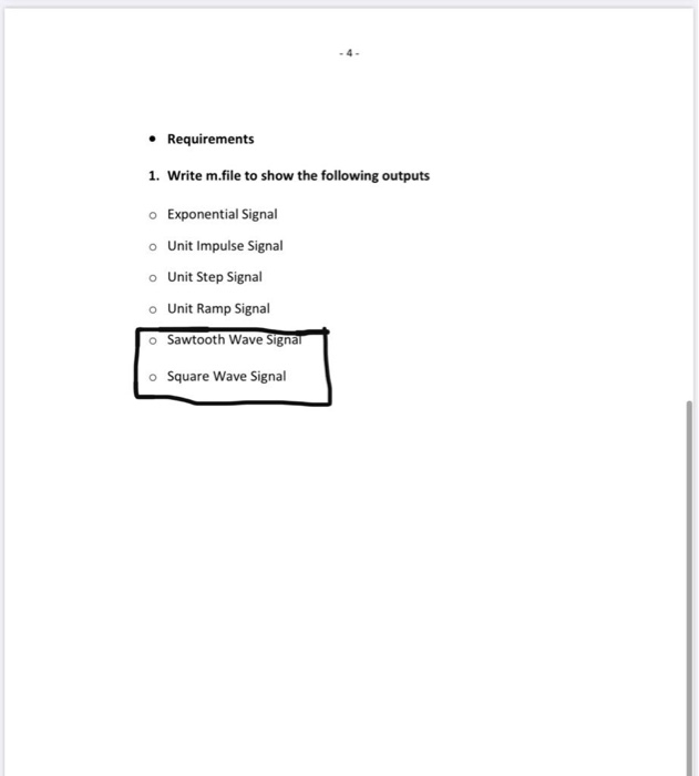 Solved • Requirements 1. Write m.file to show the following | Chegg.com