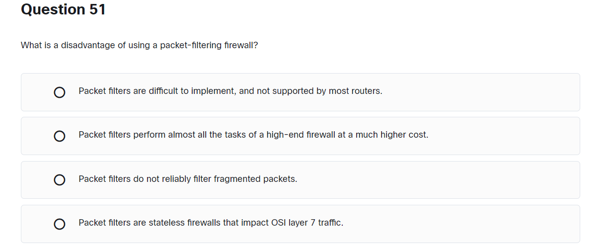 Solved Question 51What is a disadvantage of using a | Chegg.com