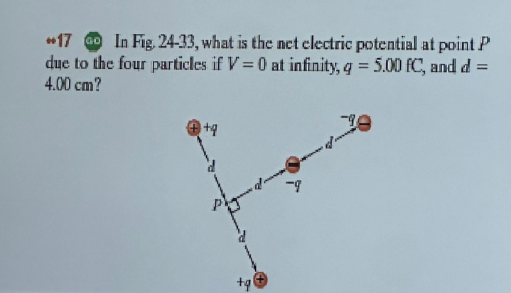 Solved -17 60 ﻿In Fig. 24-33, ﻿what is the net electric | Chegg.com