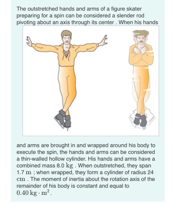 Solved The outstretched hands and arms of a figure skater | Chegg.com