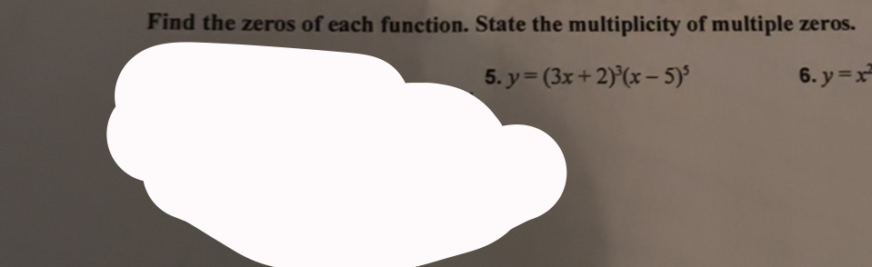 Solved Find the zeros of each function. State the | Chegg.com