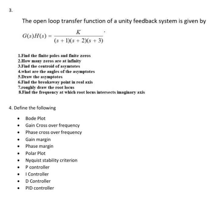 Solved CONTROL SYSTEM ASSIGNMENT -stability -RH-RL-Bode | Chegg.com