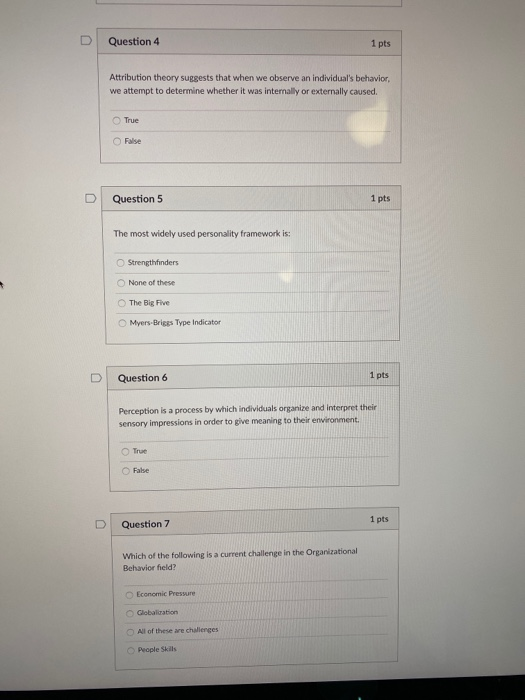 Solved Question 4 1 pts Attribution theory suggests that | Chegg.com